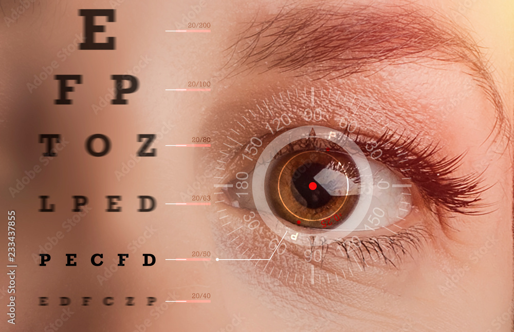 Eyes test chart. Good vision. Close-up Stock Photo | Adobe Stock