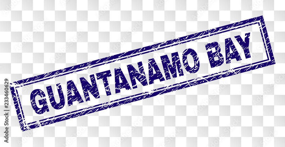 GUANTANAMO BAY stamp seal imprint with rubber print style and double ...