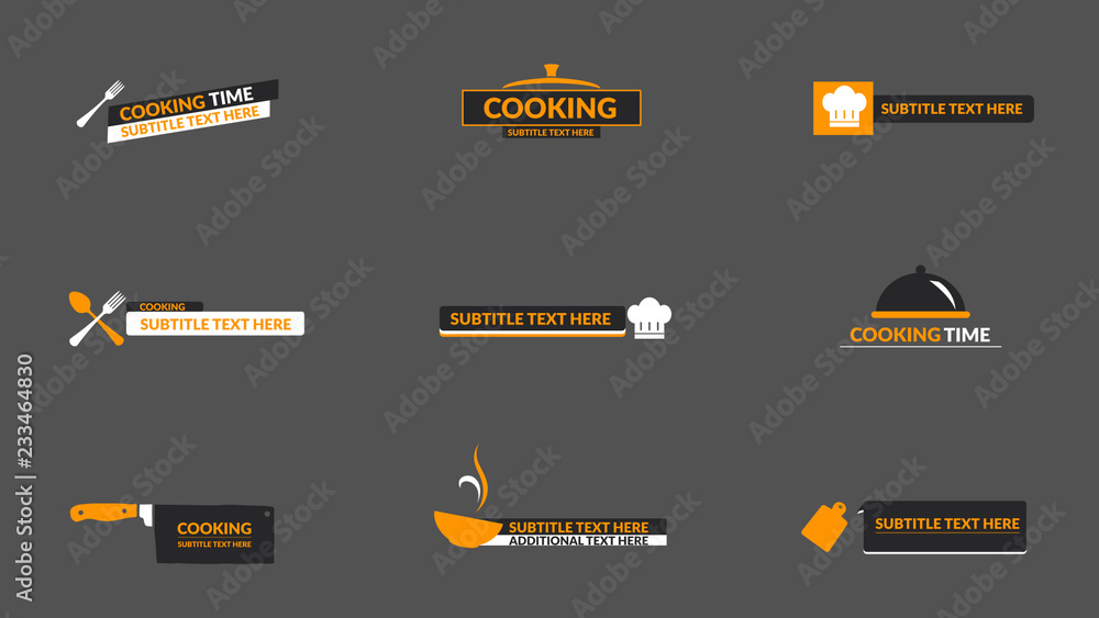 Cooking Titles Stock Template | Adobe Stock