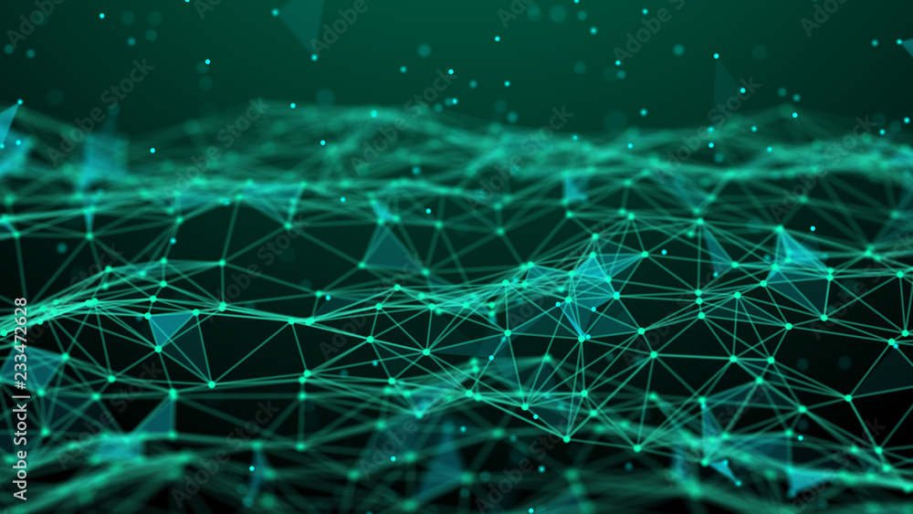 Abstract technology background. Network connection. Artificial ...