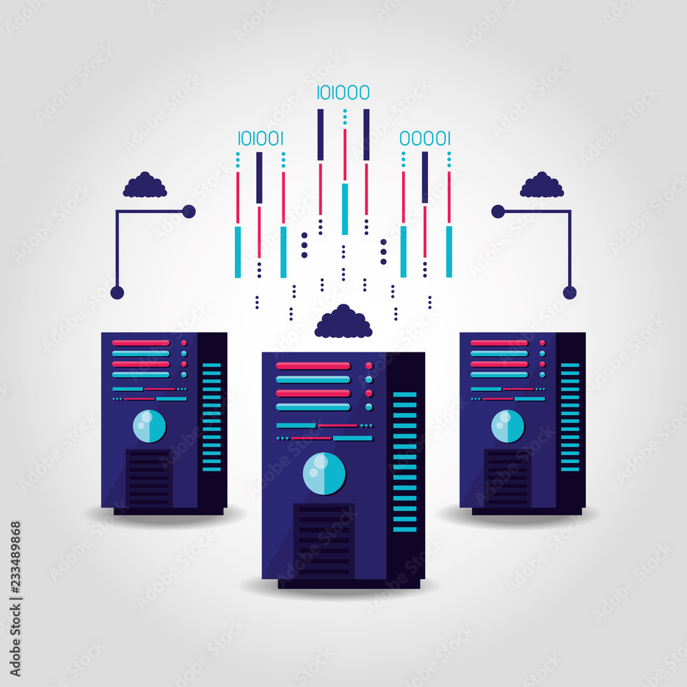 data center with circuit isolated icon Stock Vector | Adobe Stock