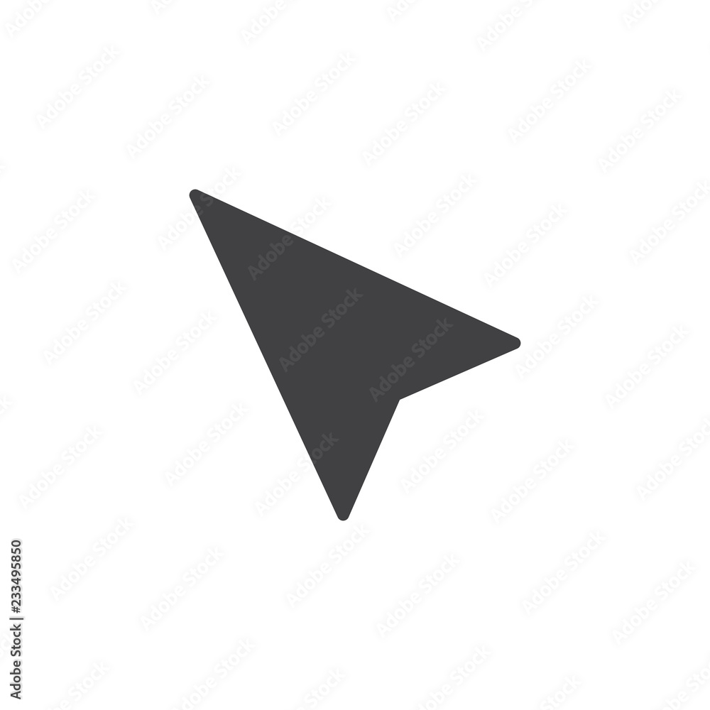Cursor arrow vector icon. filled flat sign for mobile concept and web design. Computer mouse ...