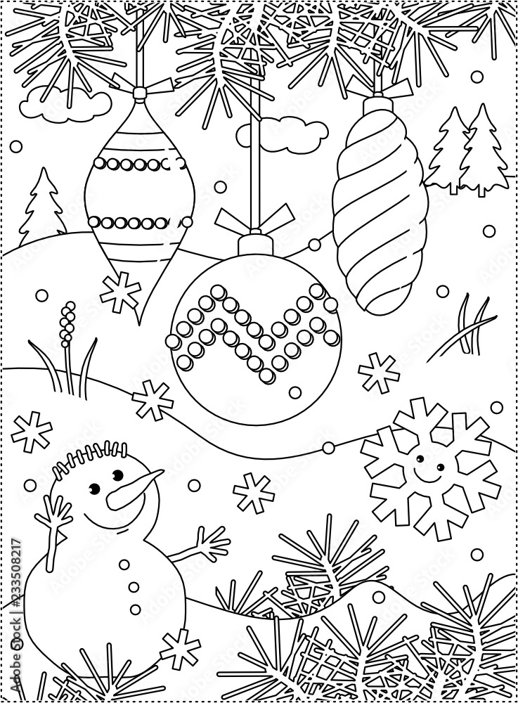 Christmas Tree Ornaments Coloring Pages