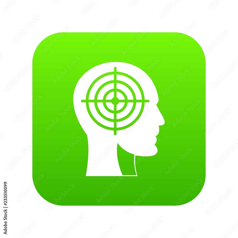 Crosshair in human head icon digital green for any design isolated on ...