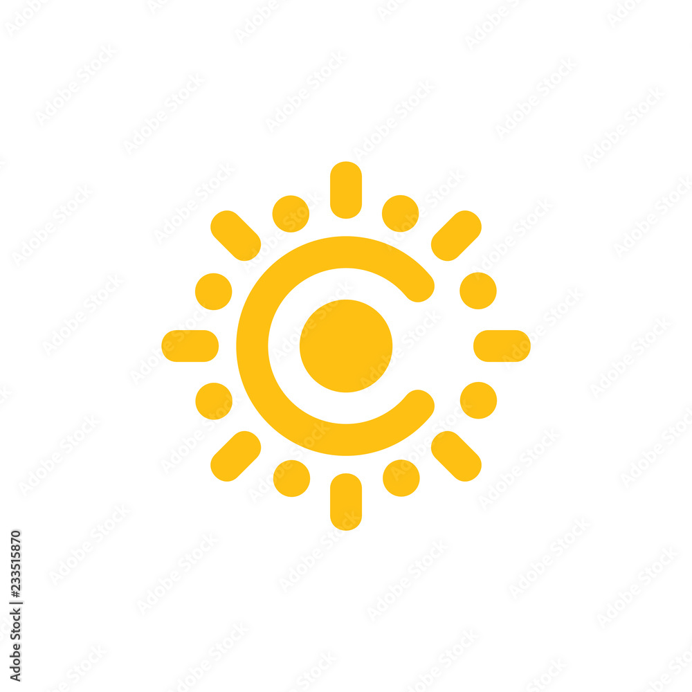 letter c sun light logo vector Stock Vector | Adobe Stock