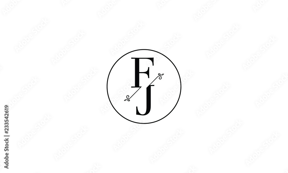 letter-f-and-j-monogram-logo-with-circle-frame-for-logo-design-or