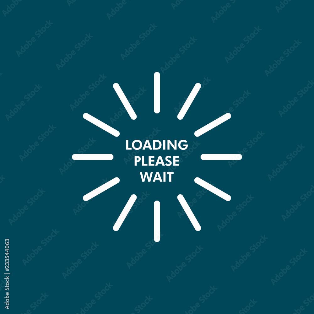 Loading icon in blue and white colors with loading please wait text ...