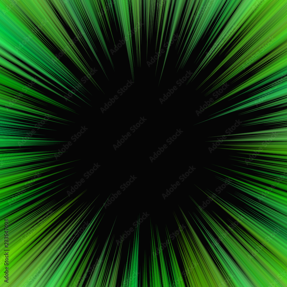 Green Psychedelic Abstract Ray Burst Background Design Vector