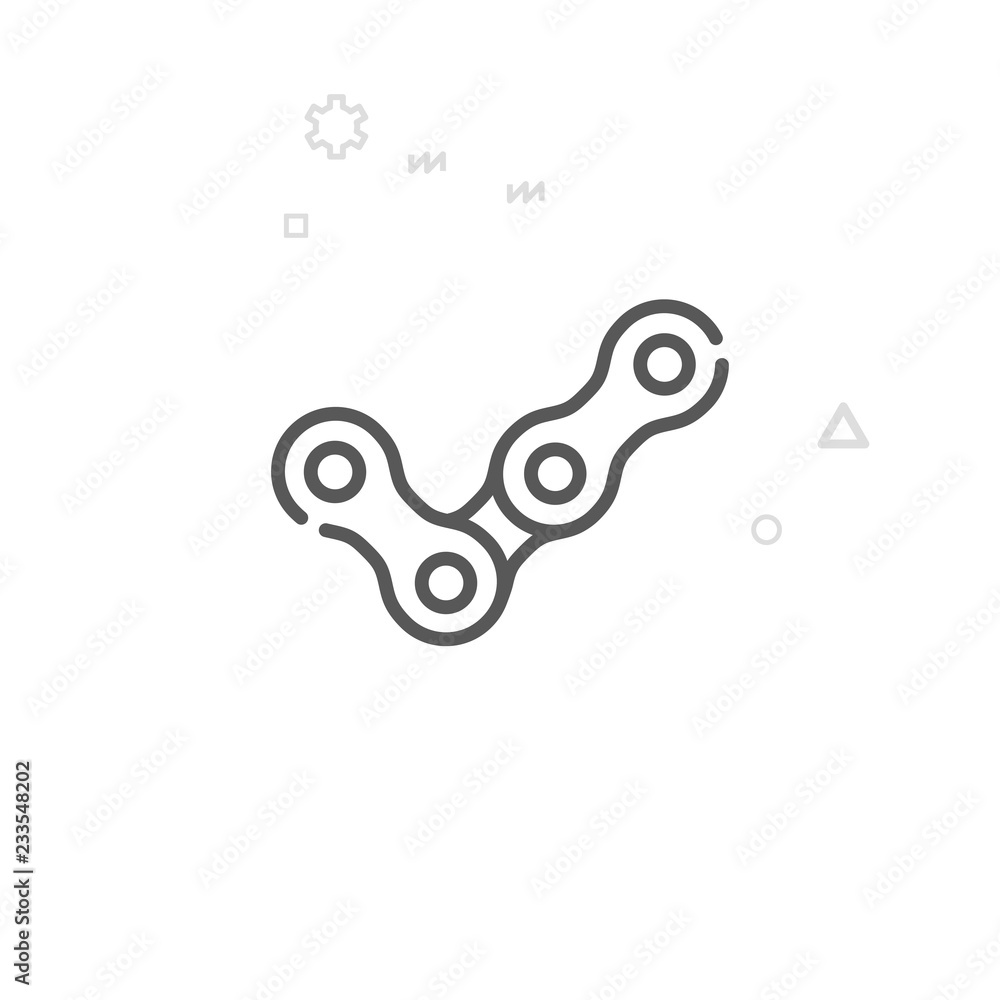 Bike Chain Link Vector Line Icon, Symbol, Pictogram, Sign. Light ...