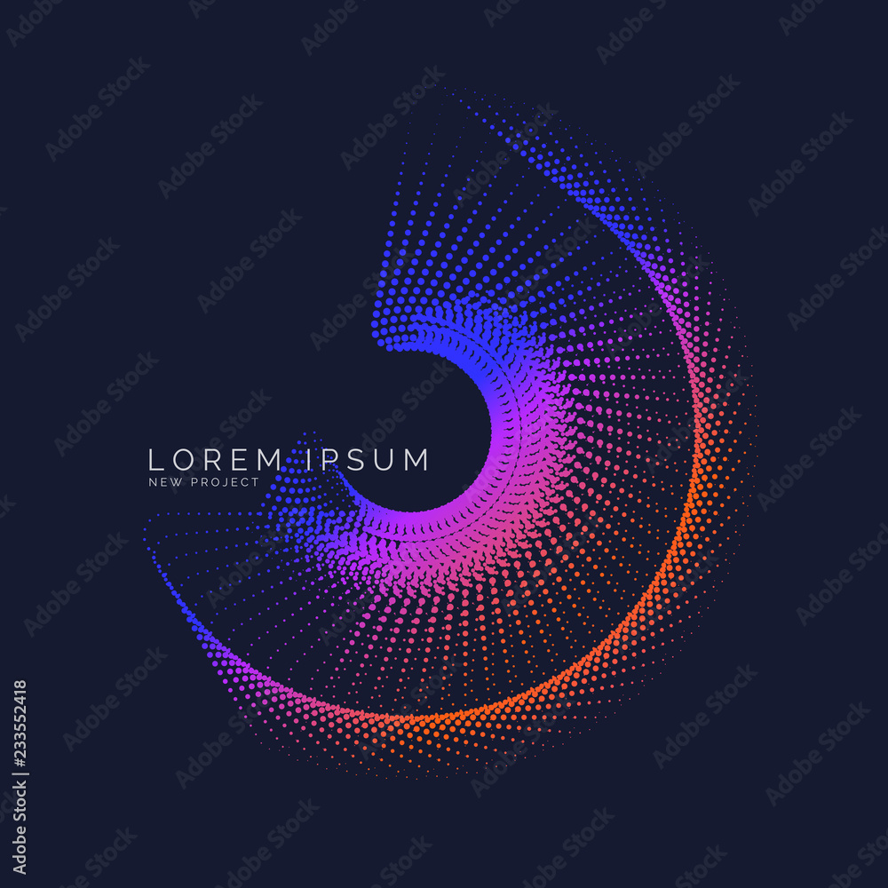Vector abstract background with dynamic waves, line and particles. Stock Vector | Adobe Stock