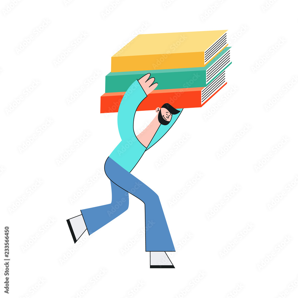 Man Carrying Books