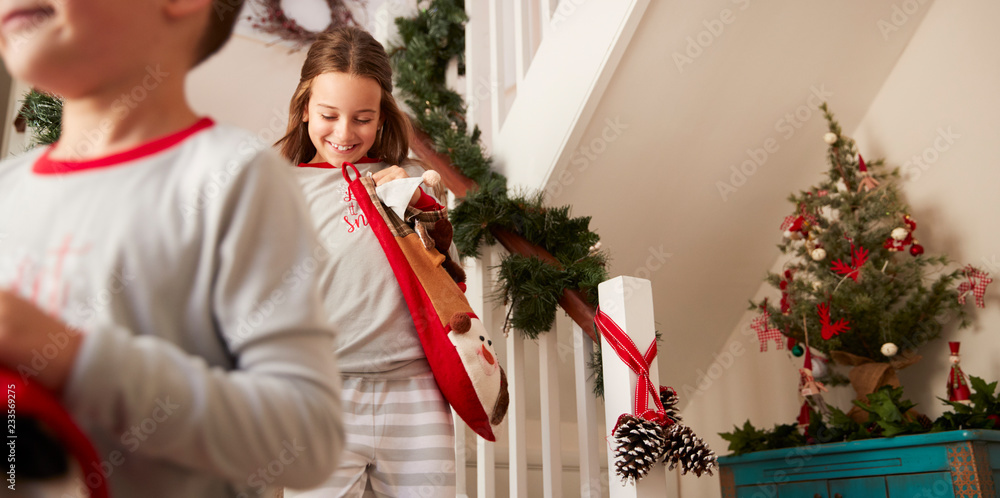 Running Down Stairs On Christmas