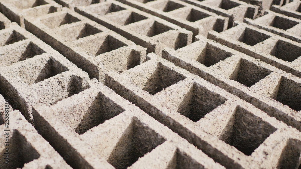 Brick forms. Production of bricks from volcanic ash in the Philippine ...