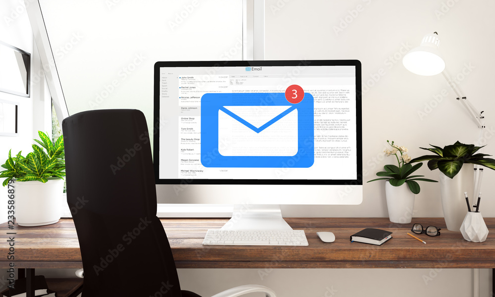 Computer receiving mail window Stock-Illustration | Adobe Stock