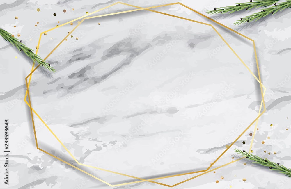 Romantic Wedding Day background place for text, gold geometric frames ...