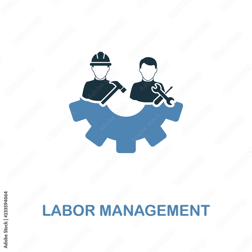 Labor Management icon. Two colors premium design from management icons ...