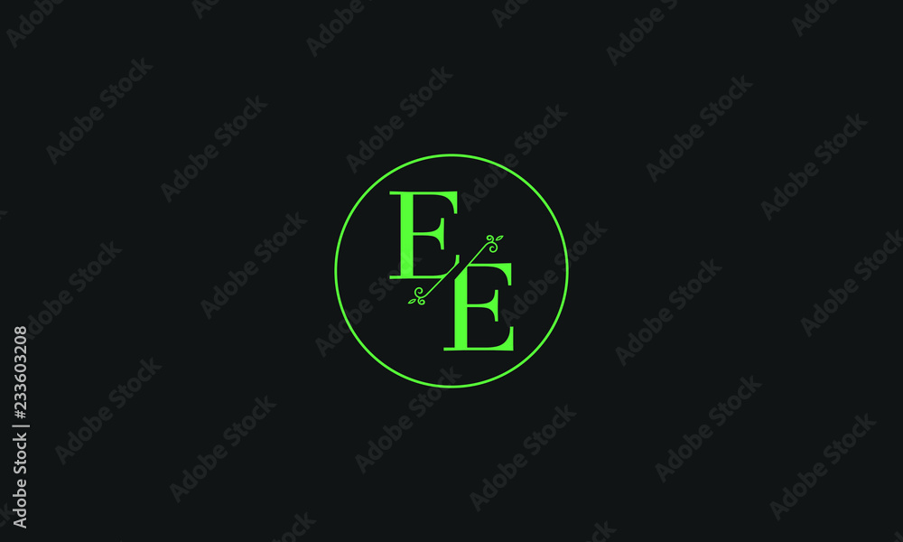 LETTER E AND E MONOGRAM LOGO WITH CIRCLE FRAME FOR LOGO DESIGN OR ...