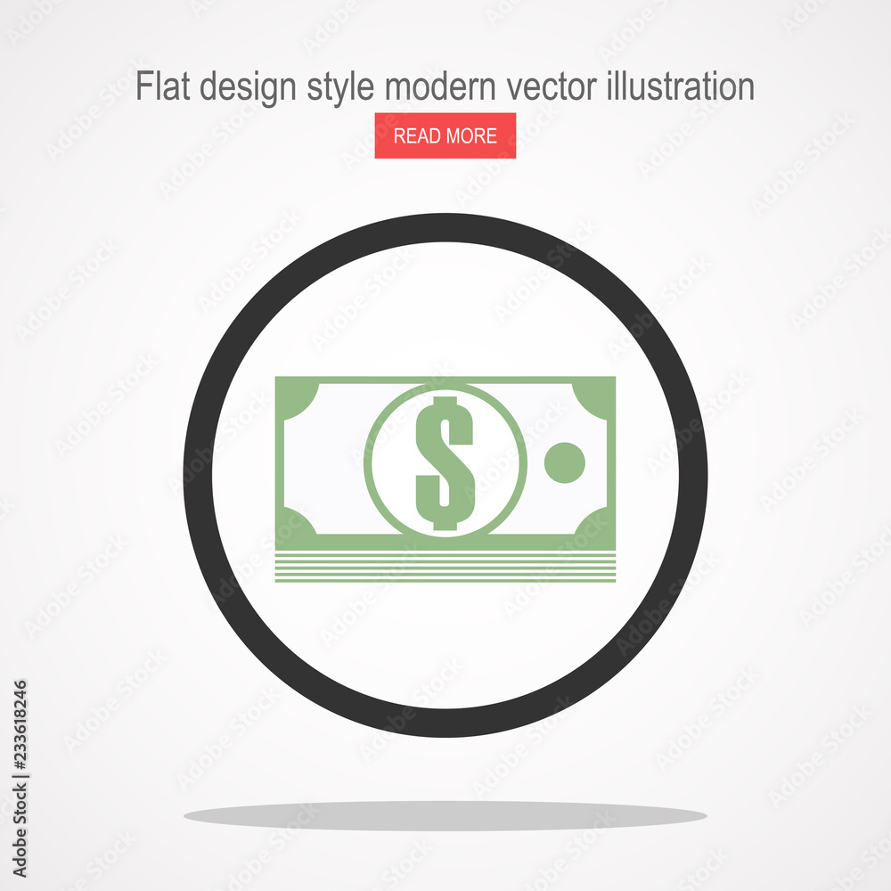 icon, money, cash, vector, illustration, isolated, business, symbol ...
