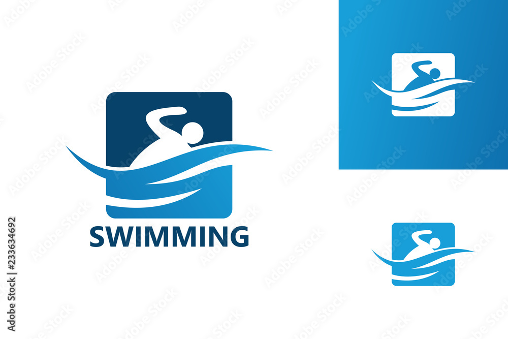 Swimming Logo Template Design Vector, Emblem, Design Concept, Creative ...