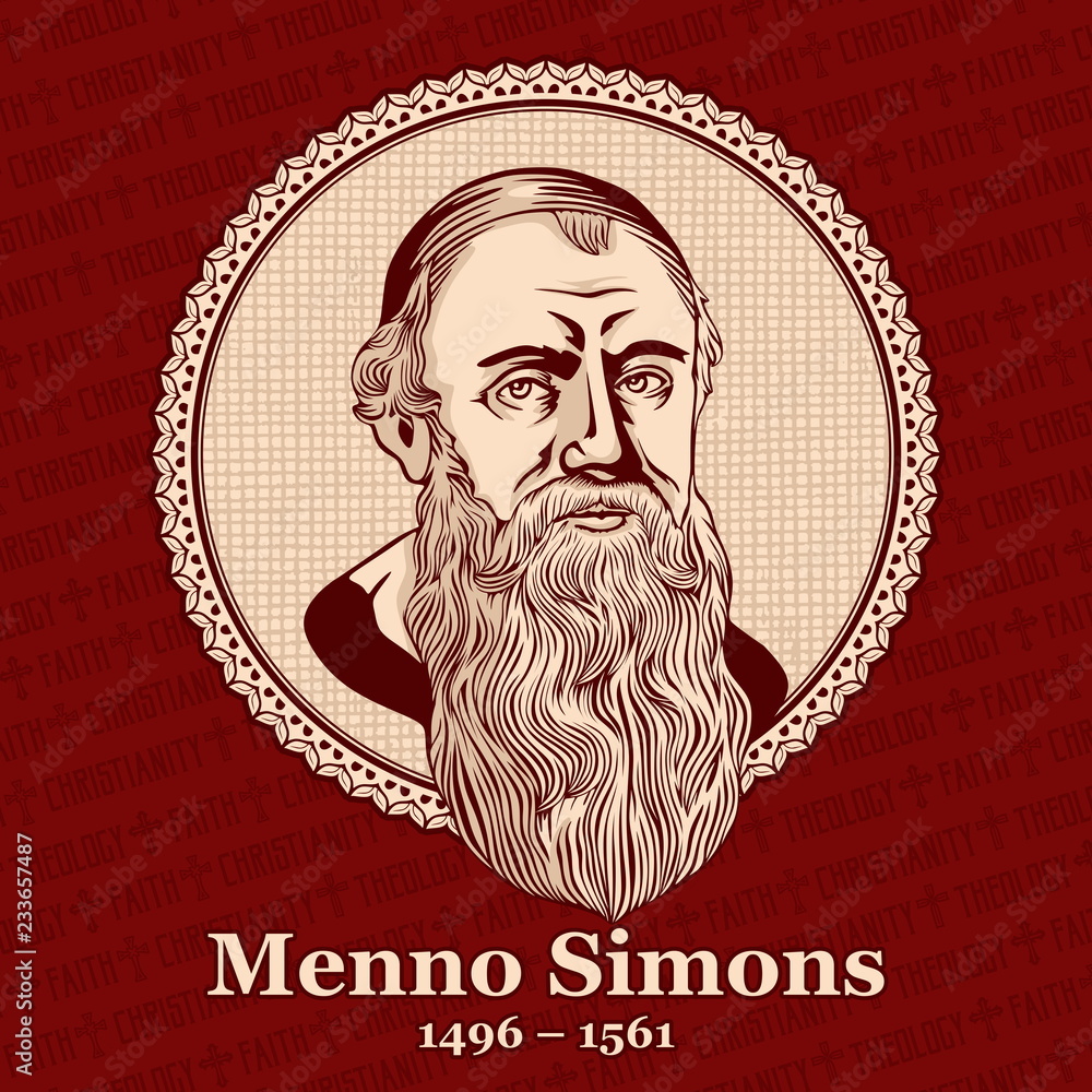 Vetor de Menno Simons (1496 – 1561) was an outstanding leader of the ...