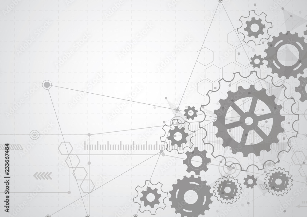Abstract gear wheel mechanism background. Machine technology. Vector ...