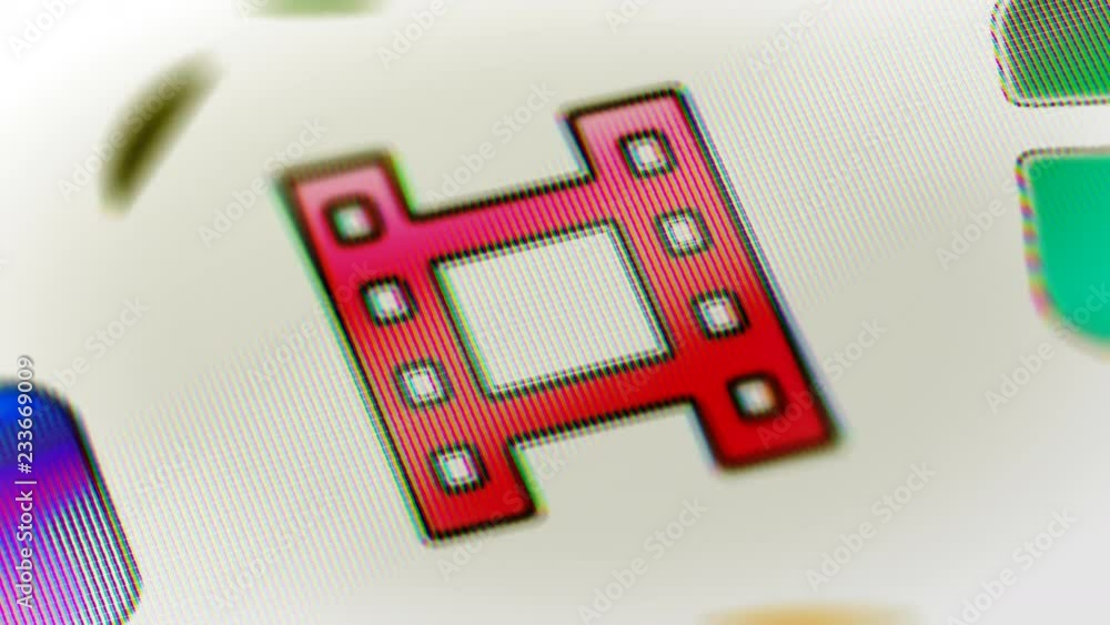Cinema icon in the screen. Looping footage has 4K resolution. Prores 4444. 3D Illustration ...