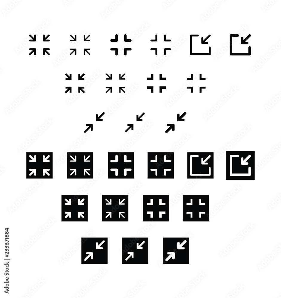 Exit Fullscreen Icon Logo Vector Symbol Stock Vector | Adobe Stock