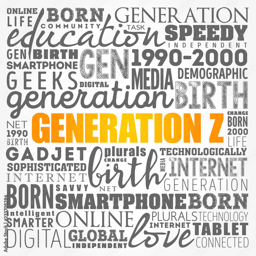 Generation Z Word Cloud collage, concept background Stock Vector ...