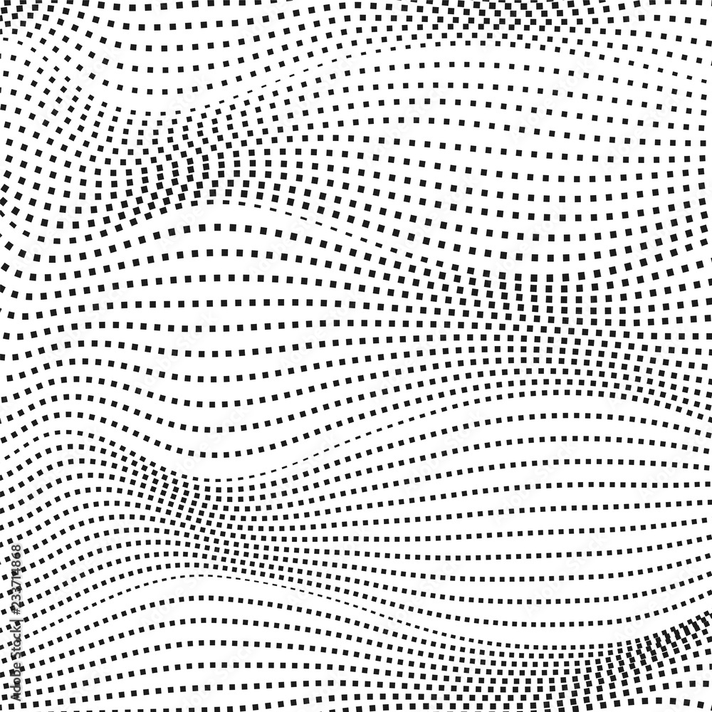 Black Dotted Squiggle Lines On A White Background Monochrome Op Art Design Abstract Futuristic