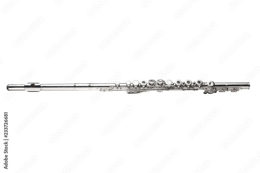 transverse flute isolated on white background with copy space and ...