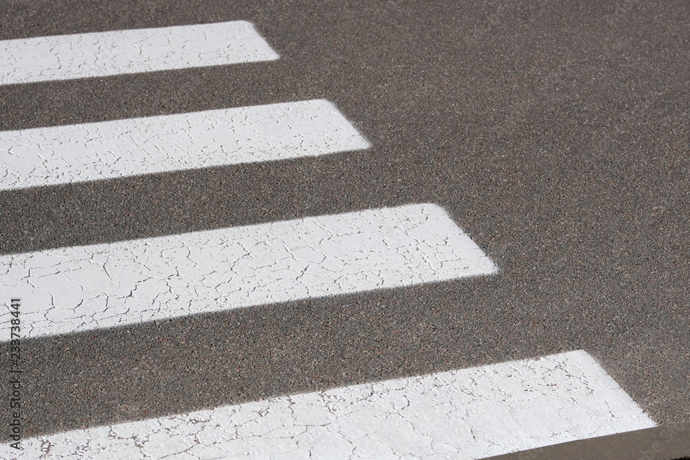 Crosswalk on road for safety when pedestrian cross the street. Road ...