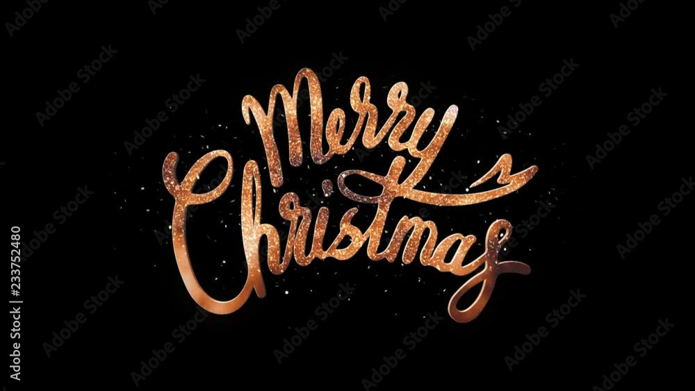 Merry Christmas Gold + Alpha Channel Stock Video | Adobe Stock