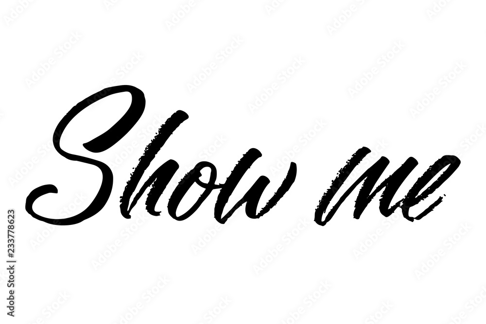 Hand drawn lettering Show Me. Vector Ink illustration. Typography ...