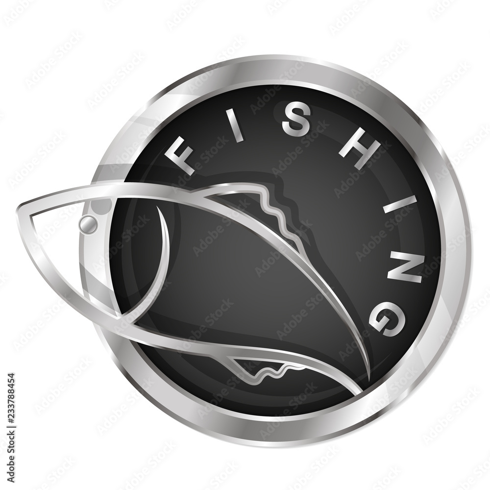 Fish in a circle symbol Stock Vector | Adobe Stock