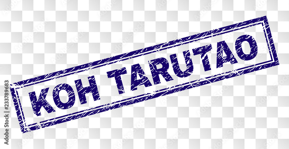 KOH TARUTAO stamp seal print with rubber print style and double framed ...