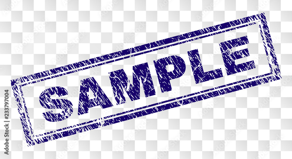 SAMPLE stamp seal print with dirty style and double framed rectangle ...