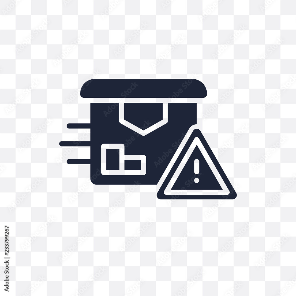 Delivery warning transparent icon. Delivery warning symbol design from ...