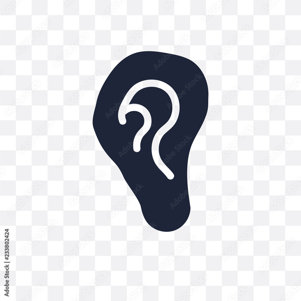 Ear lobe side view transparent icon. Ear lobe side view symbol design ...