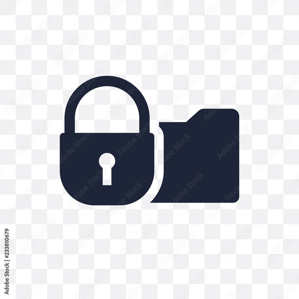 Folder security transparent icon. Folder security symbol design from ...