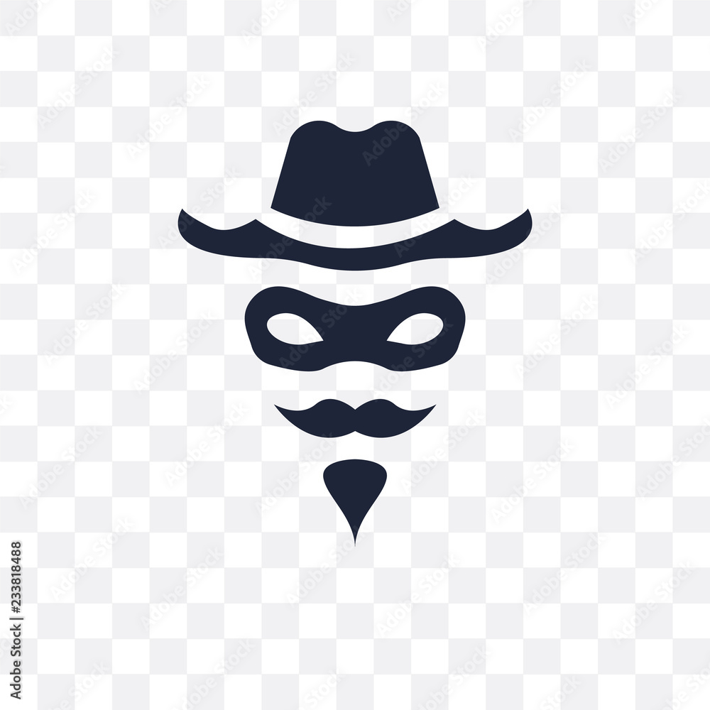 Zorro face transparent icon. Zorro face symbol design from People ...