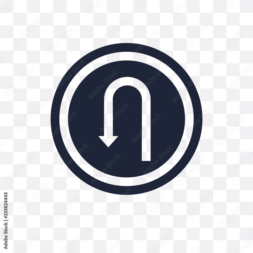 U turn sign transparent icon. U turn sign symbol design from Traffic ...