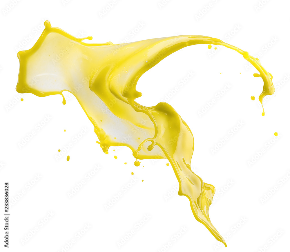 yellow paint splash isolated on a white background Stock Photo | Adobe ...