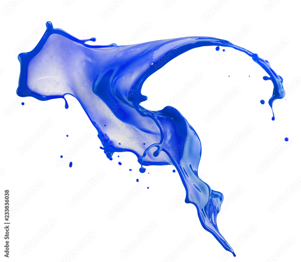 blue paint splash isolated on a white background Stock Photo | Adobe Stock