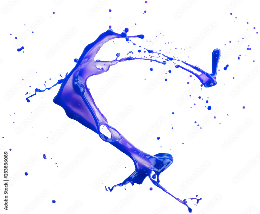 blue paint splash isolated on a white background Stock Photo | Adobe Stock