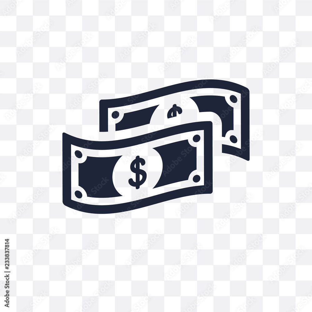 Dollar bill transparent icon. Dollar bill symbol design from Payment ...