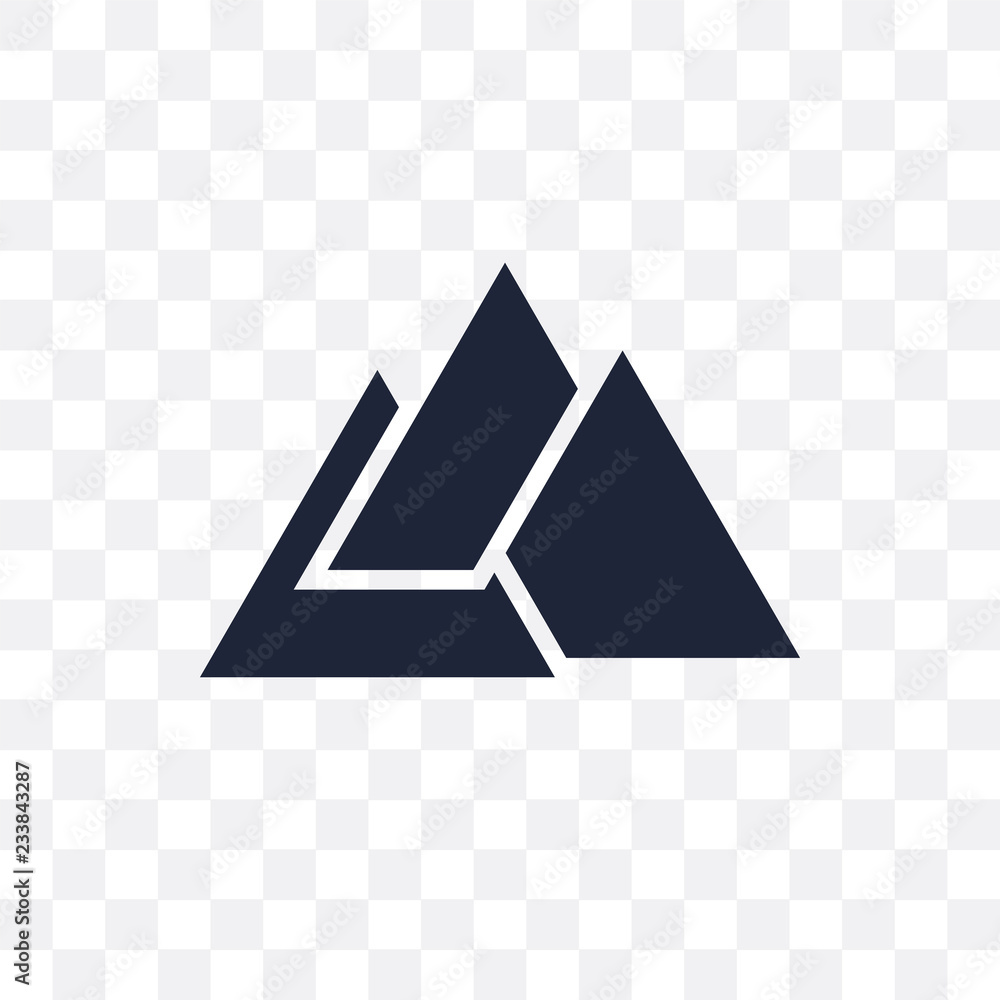 Triple triangle transparent icon. Triple triangle symbol design from ...