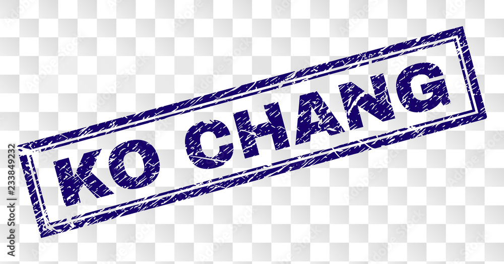 KO CHANG stamp seal imprint with rubber print style and double framed ...