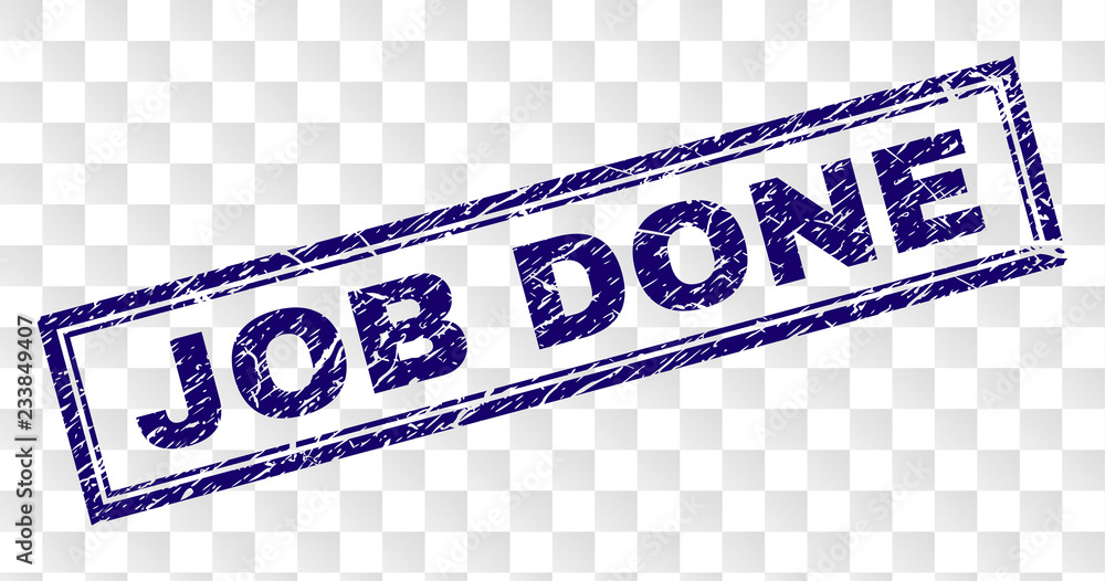 JOB DONE stamp seal print with rubber print style and double framed ...