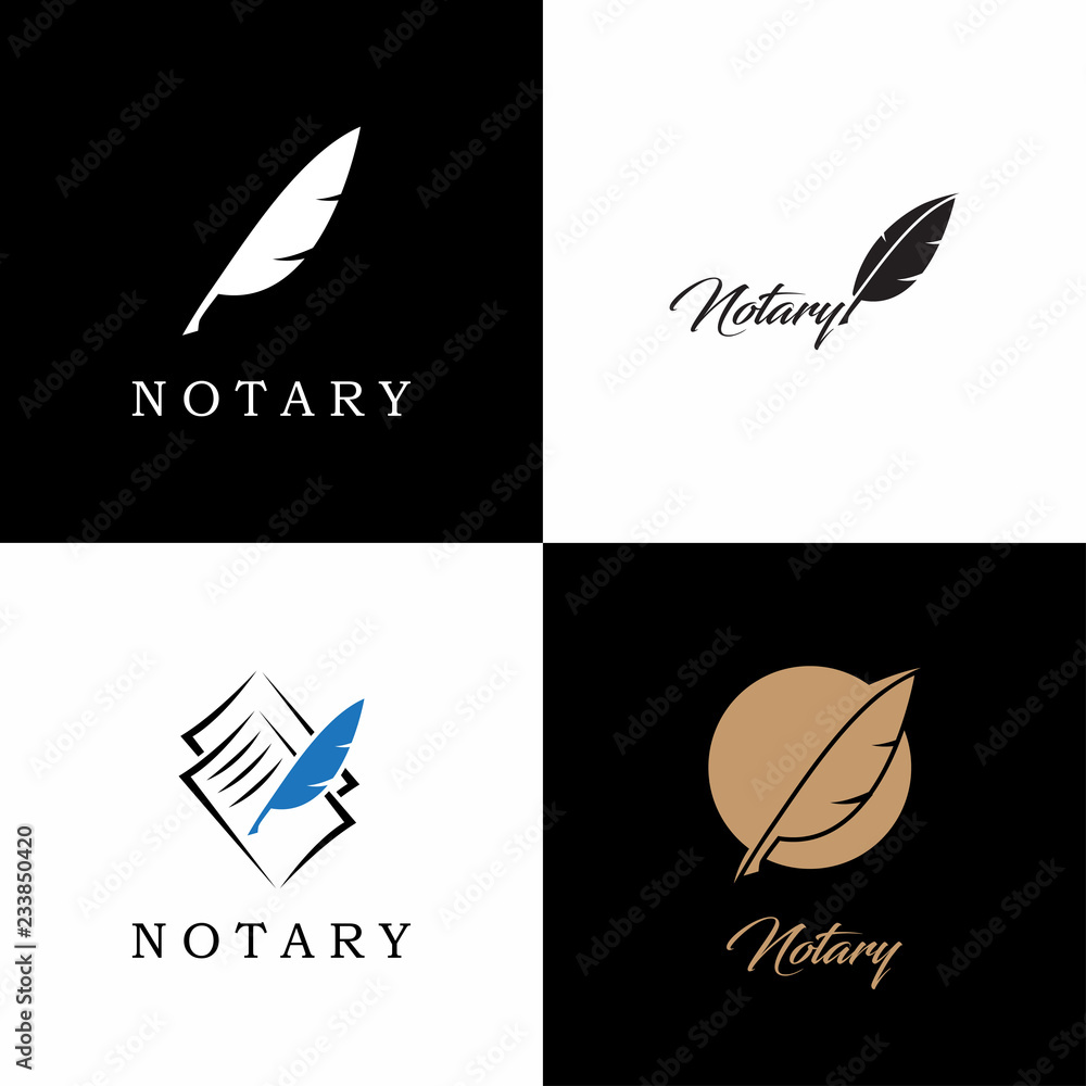 Notary Logo Collection. Vector Illustration Stock Vector | Adobe Stock