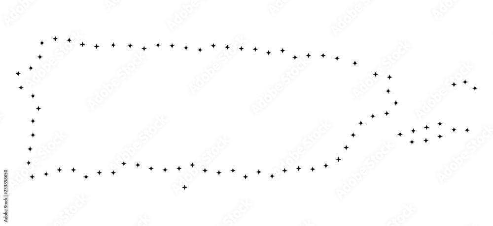 Vector stroke dot Puerto Rico map in black color, small border points ...
